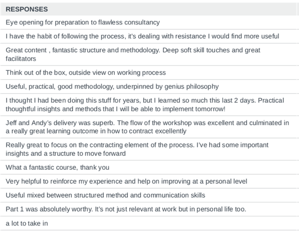Feedback from Flawless Consulting London - Andi Roberts